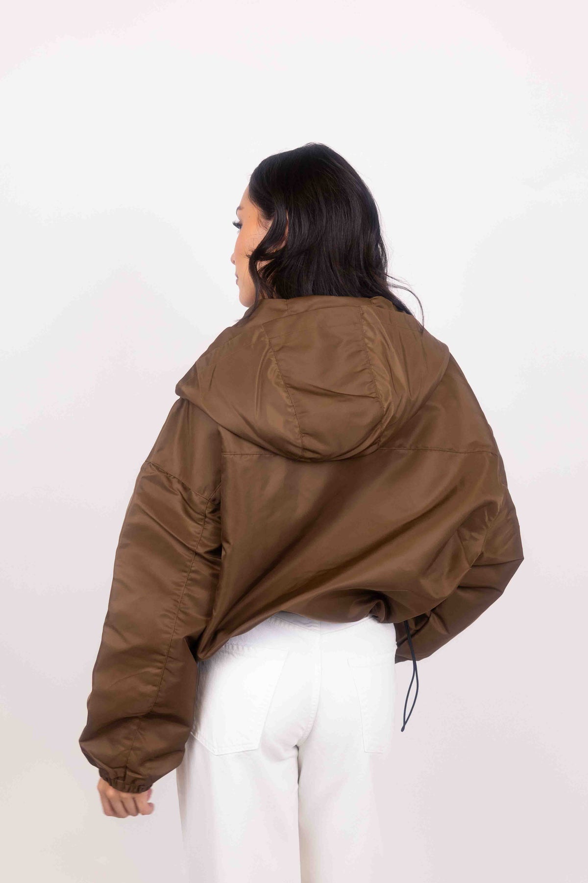 Citizens of Humanity Croppe Nylon Windbreaker Brown | cake